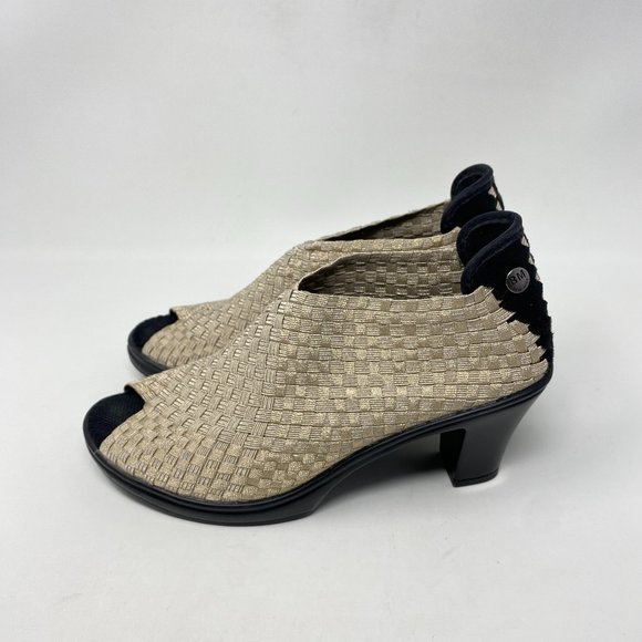 bernie mev. | Shoes | Bernie Mev Claire Bronze Stretch Woven Shooties ...